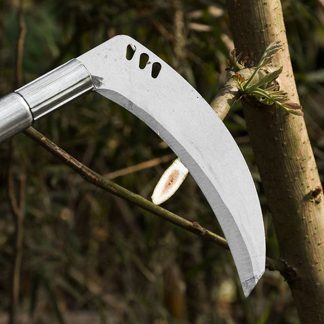 Sharp manganese steel sickle lawn mowing knife for farmers outdoor long ...