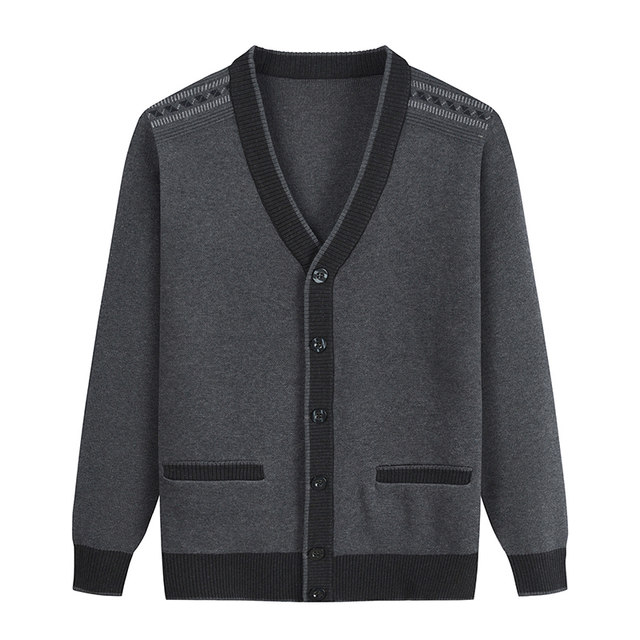 Dad cardigan sweater men long-sleeved sweater elderly men's clothing ...