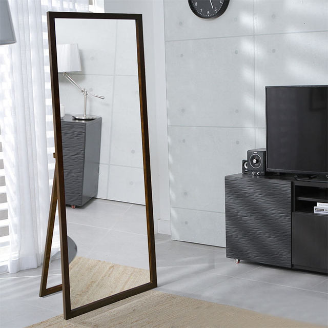 Solid wood landing mirror full -body dressing mirror home girl bedroom ...