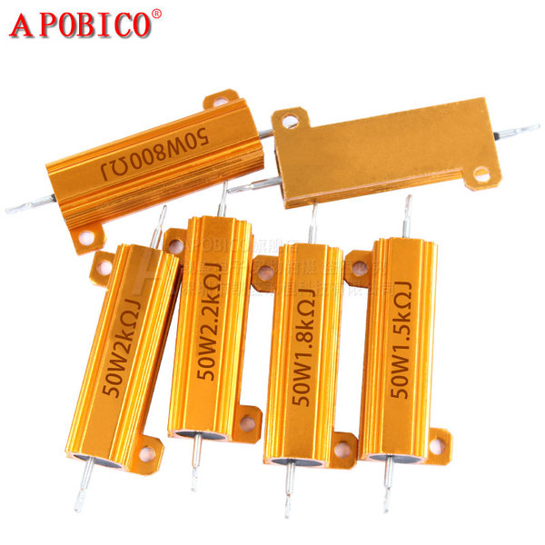 Gold Aluminum Shell High Power Resistor RX24-50W 800R/1K/1.2K/1.5K/1.8K ...