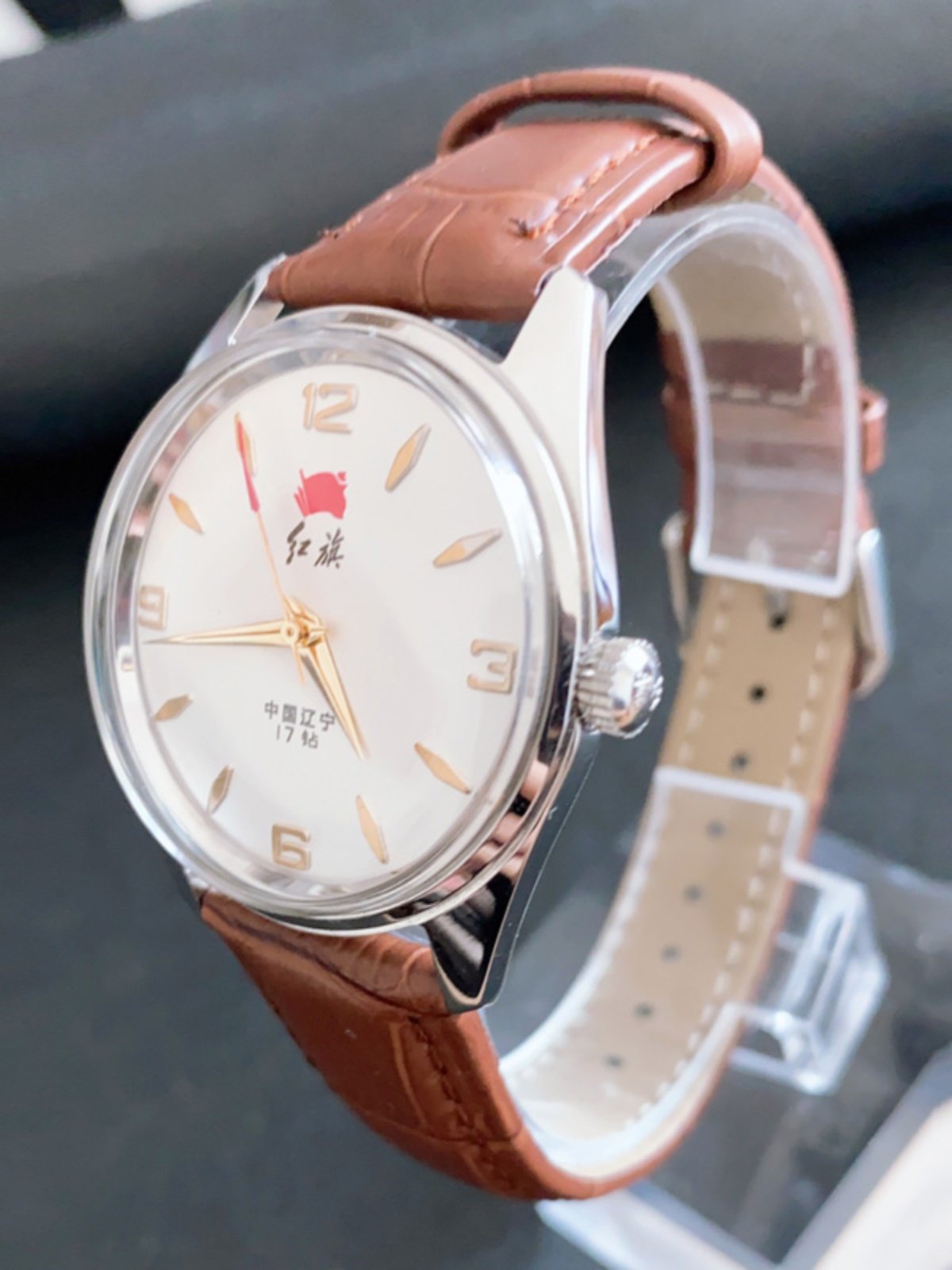Hongqi Vintage Mechanical Watch - Stainless Steel, Leather Strap