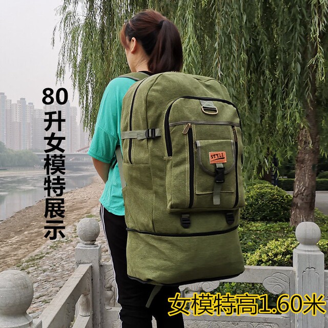 Large-capacity thickened canvas backpack British working luggage ...