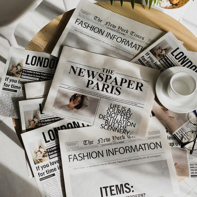ins English newspaper photo live broadcast props fashion Internet ...