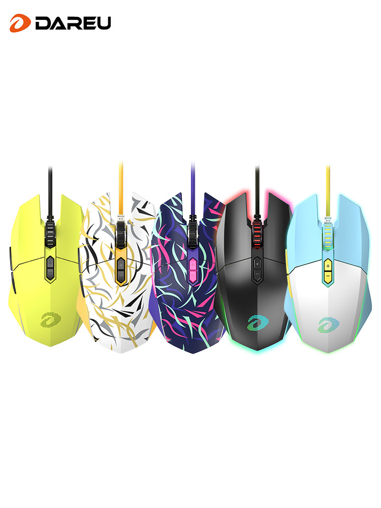 Daryou Em910 Lightweight Wired Gaming Mouse - Mechanical Macro Programmable