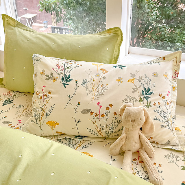 A pair of cotton pillowcases 48x74cm single pillow liner cover pure ...