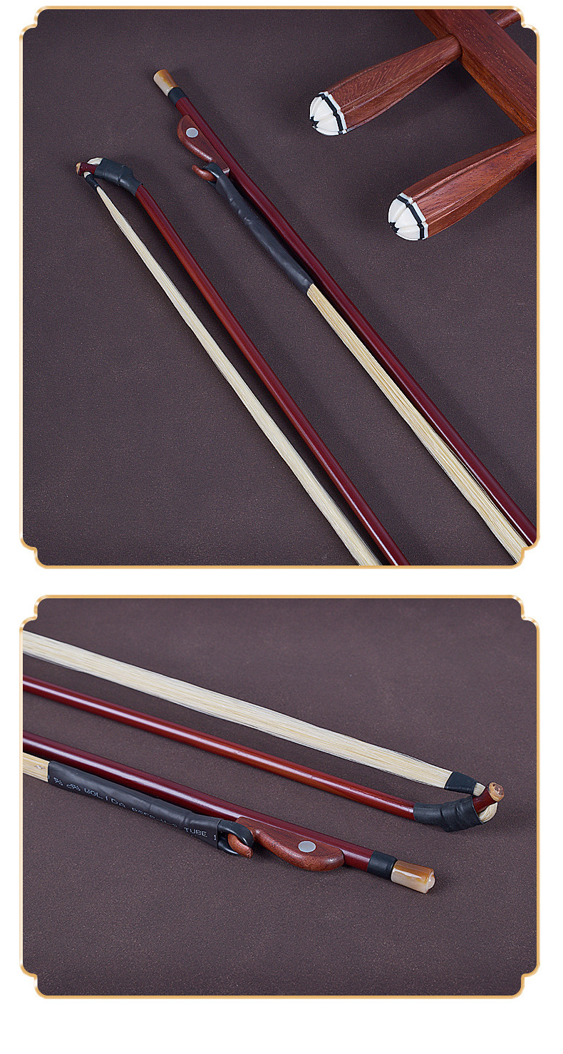 Erhu bow factory direct sale black rosewood professional ponytail hair ...