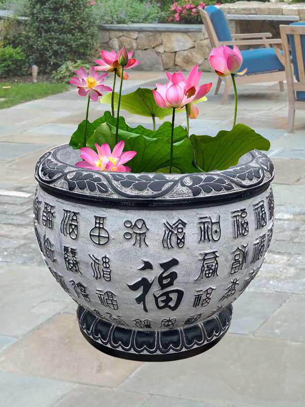Courtyard Stone Fish Tank - Natural Bluestone Water Tank Flower Pot ...