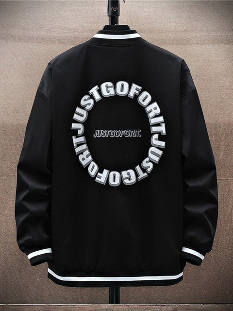 Large size baseball uniform spring and autumn loose casual jacket fat ...