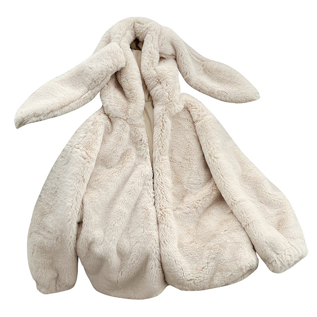 Rabbit ear plush jacket for women 2024 autumn and winter new soft girl ...