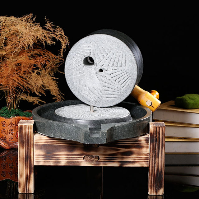 Retro small stone mill household manual stone mill household stone mill ...