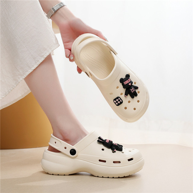 Beauty Bridge Puff Croc Shoes Women's Summer Slip-on Slippers Thick ...