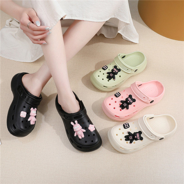 Beauty Bridge Puff Croc Shoes Women's Summer Slip-on Slippers Thick ...