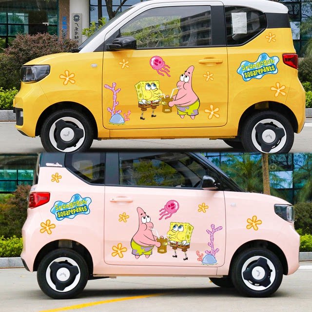 Wuling Hongguang MINIEV third generation Macaron car sticker SpongeBob ...