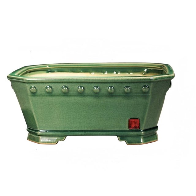 Bonsai flower pot ceramic large rectangular flower pot retro high-end ...