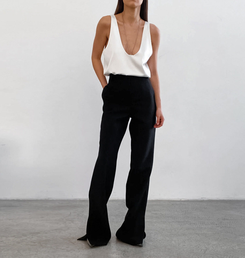 Spicy girl deep U-collar color satin drooping smooth camisole camisole ...