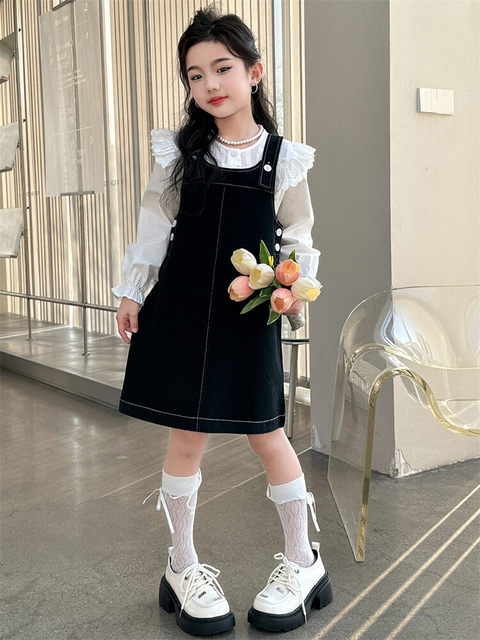 Girls' spring dress 2024 new style medium and large children's ...