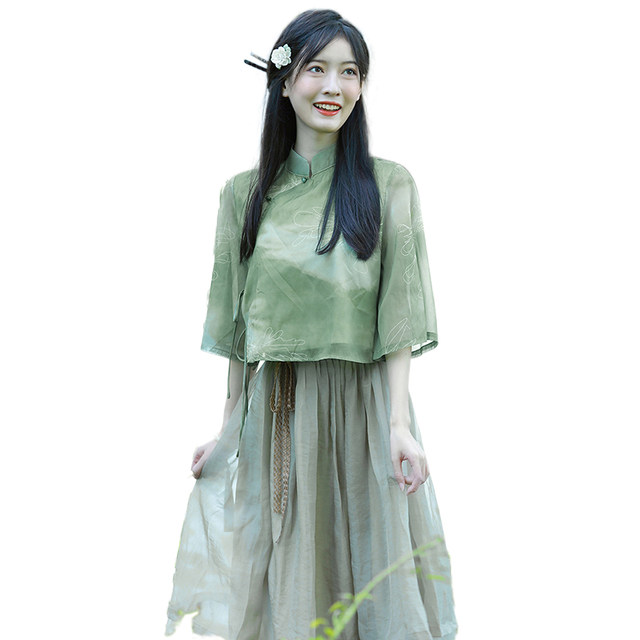 Improved Hanfu women's clothing, Chinese style cheongsam, Tang suit ...