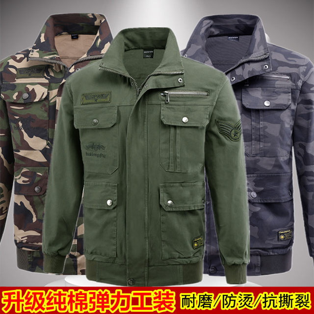 Pure cotton anti-scalding welding work clothes tops for men's auto ...