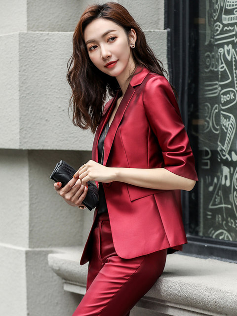Professional Occupation Temperament Goddess Fan Fan Fan Red suit Jacket ...