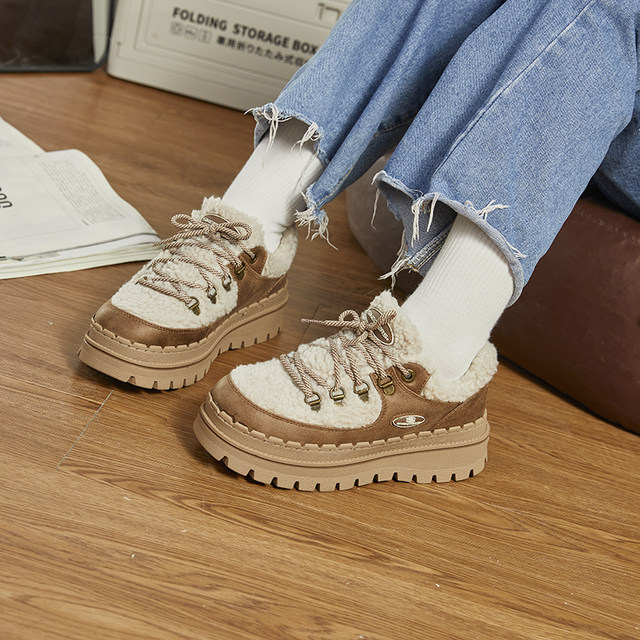 SKECHERS Sky women's shoes in autumn and winter plus velvet milk cake ...