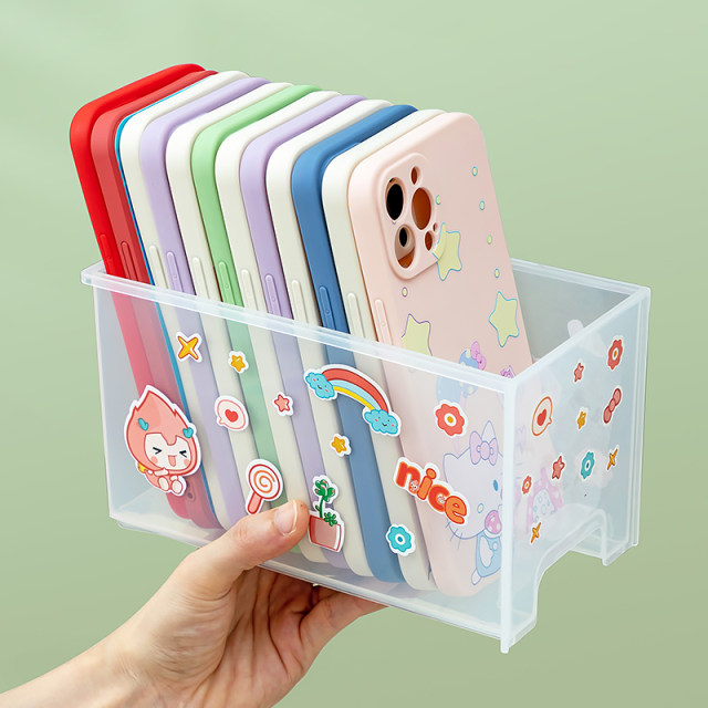 Mobile phone case storage box charger data cable sorting box desktop ...