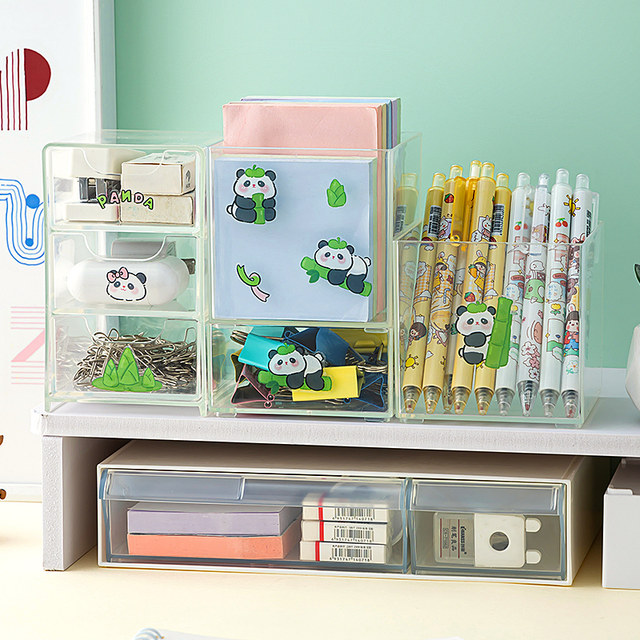 Note storage box square sticky note small compartment office clip ...