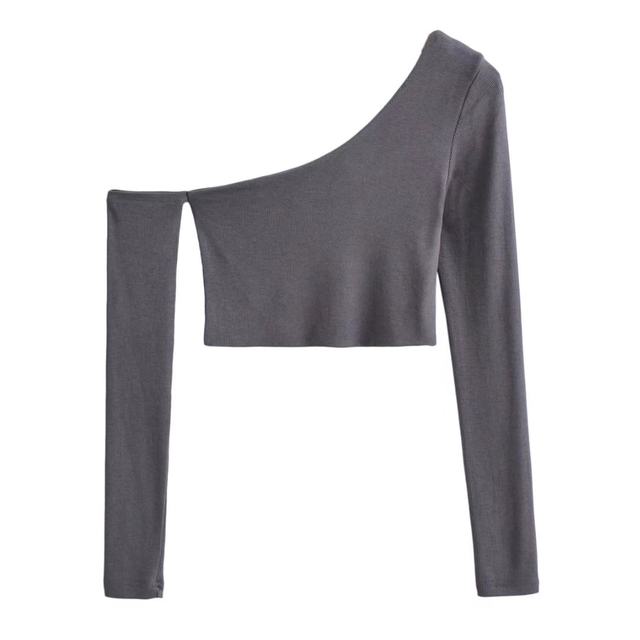 Street Style Sexy Sexy One-Sided Off-Shoulder Tight-Fitting Slimming ...