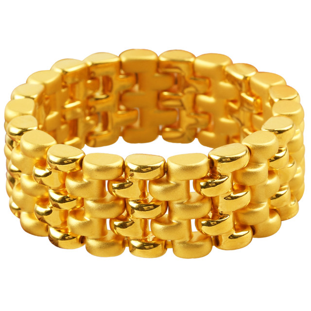 Gold glossy transfer bead bracelet elastic matte bracelet men and women ...