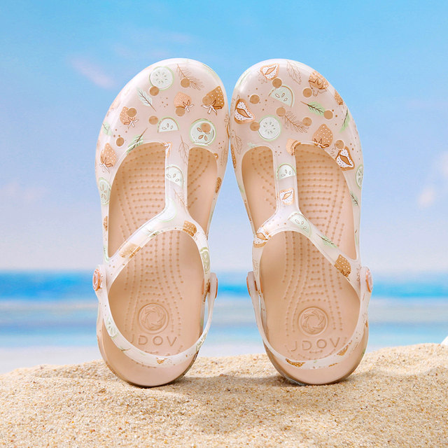 JDOV Crocs women's summer outer wear jelly beach soft-soled sandals non ...