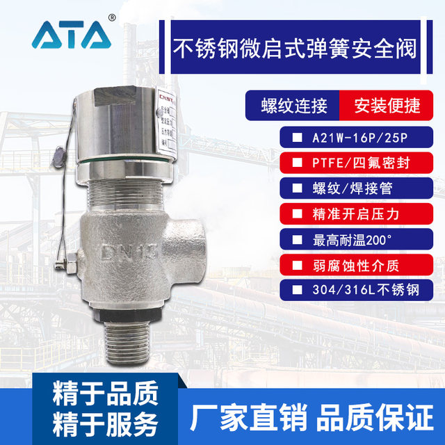A21W-16P stainless steel spring slightly opened external thread safety valve DN10152025324050