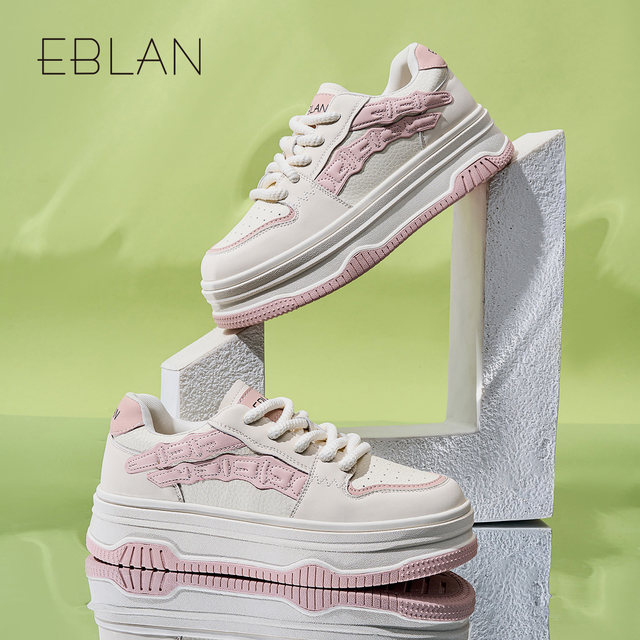 EBLAN/Yiban thick-soled heightening versatile sneakers 2024 autumn new ...