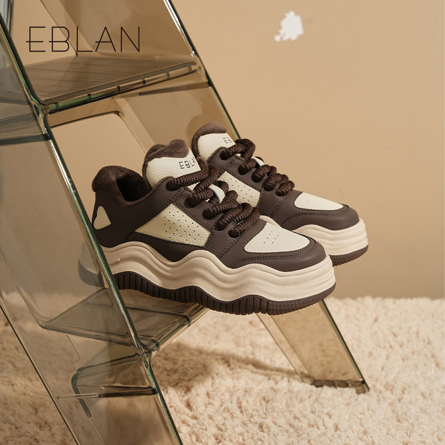 EBLAN/Eban sneakers plus velvet to keep warm 2024 winter new thick ...