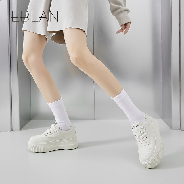 EBLAN/Yiban thick-soled white shoes 2025 autumn new versatile and ...
