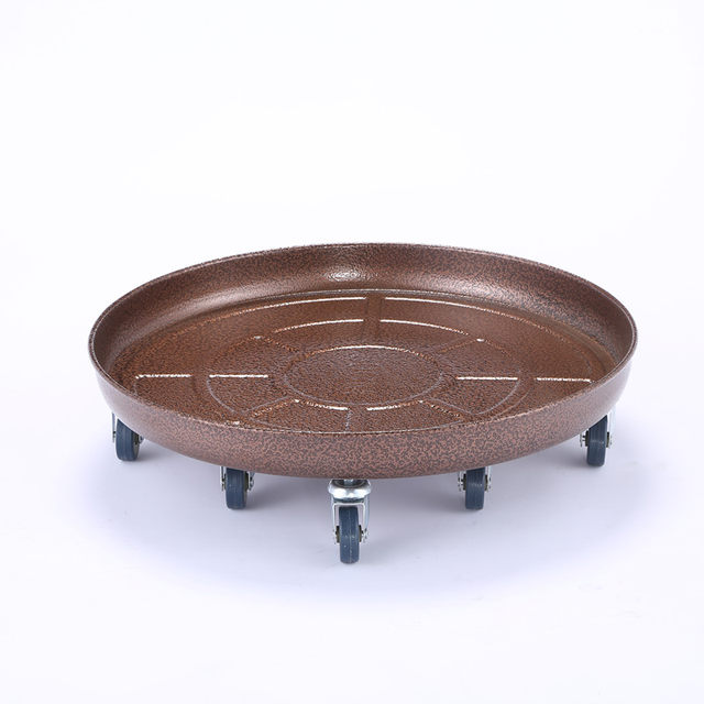 Thickened metal flower pot tray base can move universal wheel large ...
