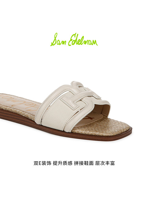 SAM EDELMAN 2025 spring new style flat-heeled spliced flip-flops ...