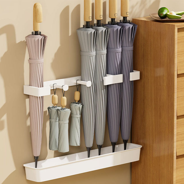Household umbrella storage rack wall-mounted umbrella drain storage ...