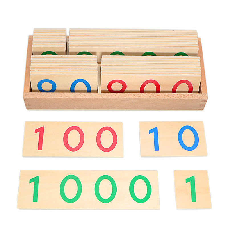 Montessori Number Cards 1-9000 Wooden Educational Toy