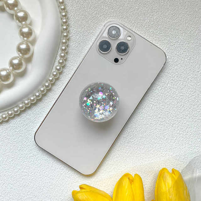 Mobile phone air bag holder retractable and foldable crystal glitter ...