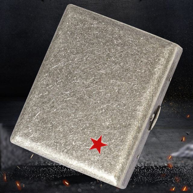 Cool Bao Five-pointed Red Star Ancient Silver Cigarette Box Portable 20 ...