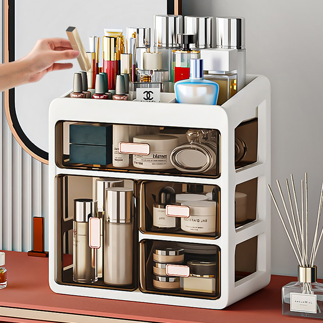 Cosmetic storage box drawer-type desktop dressing table shelf bathroom ...