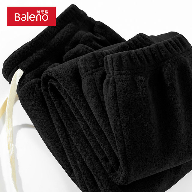 Baleno sweatpants men's winter black double-sided polar fleece leggings ...