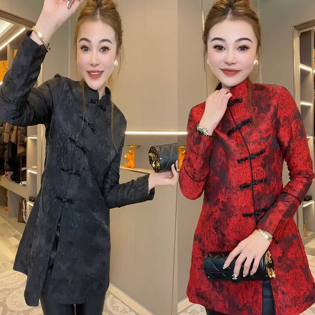 New Chinese retro Chinese style top 2024 autumn and winter high-end ...