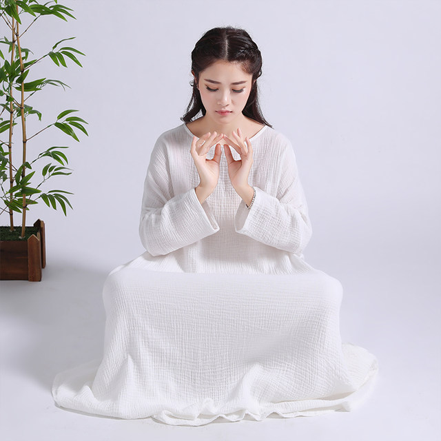 White Zen Dance Clothing Autumn and Winter Women's Set Chinese Wind ...