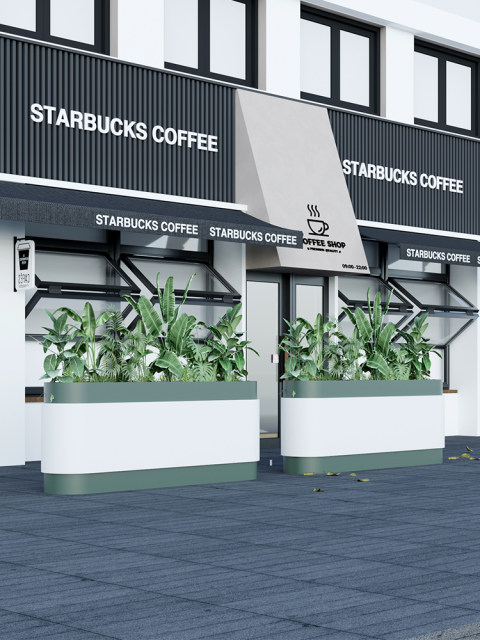 Outdoor stainless steel flower box iron flower tank commercial street ...