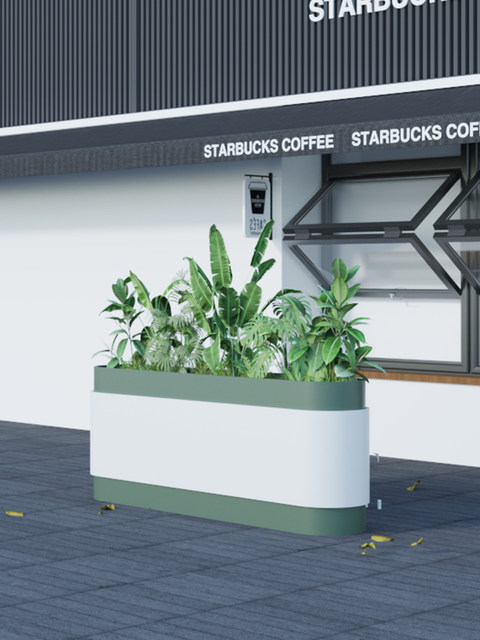 Outdoor stainless steel flower box iron flower tank commercial street ...