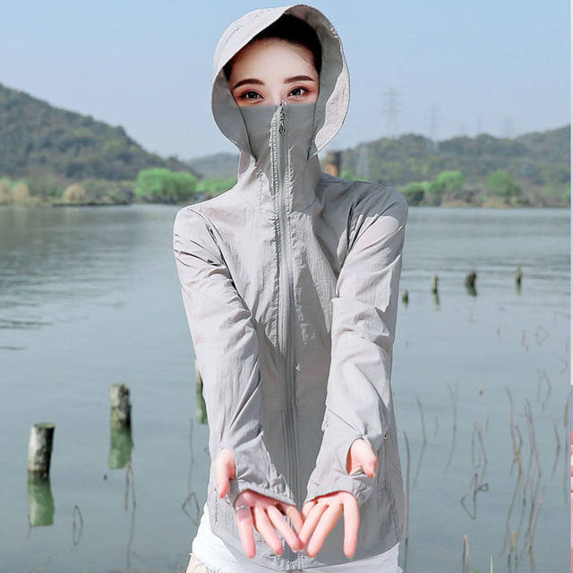 Summer sun protection clothing for women short UV protection UPF+50 sun protection shirt sweet ...