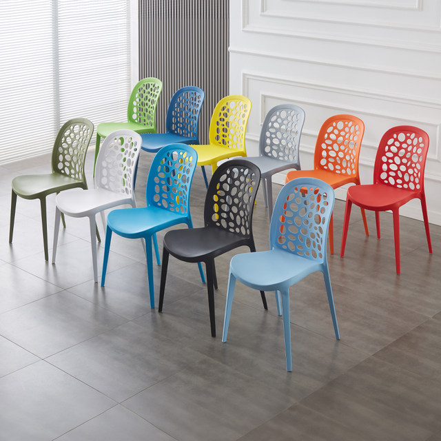 Plastic back chair can stack the glue and home -use adults outdoor ...