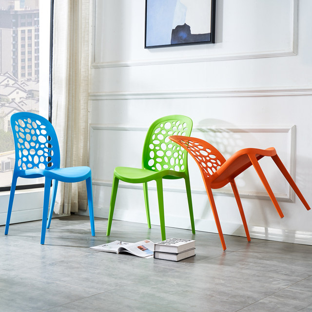 Plastic back chair can stack the glue and home -use adults outdoor ...