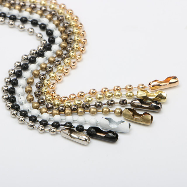 Metal tag chain diy pendant wave bead chain gold silver black and white ...