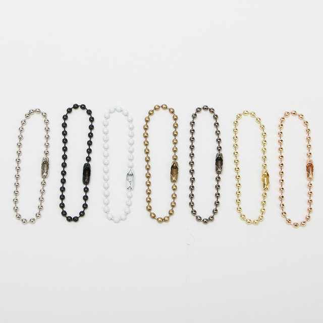 Metal tag chain diy pendant wave bead chain gold silver black and white ...